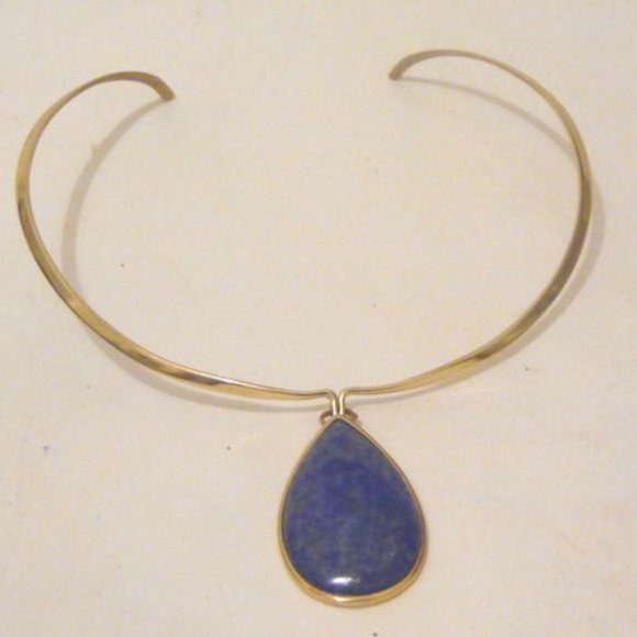 Studio Barse | Jewelry | Studio Barse Lapis Bronze Collar Drop Necklace 8 | Poshmark